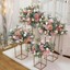Luxe Gold Rectangle Flower Stand Metal Pedestal Wedding Centrepiece ...