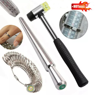 HOT Practical Ring Sizer Mandrel Stick & Finger Gauge Jewellery Set ...