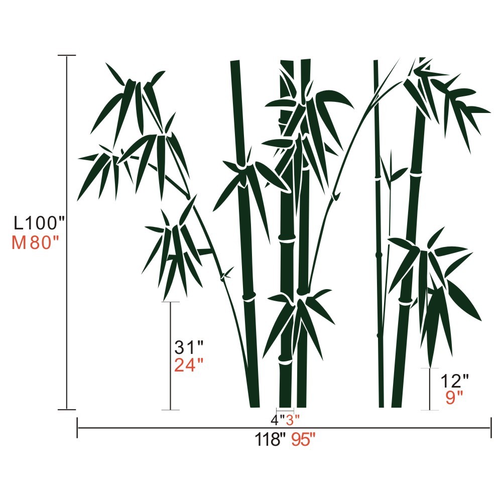 Bamboo Tree Wall Sticker Inspirational Family Vinyl Home Art Mural ...
