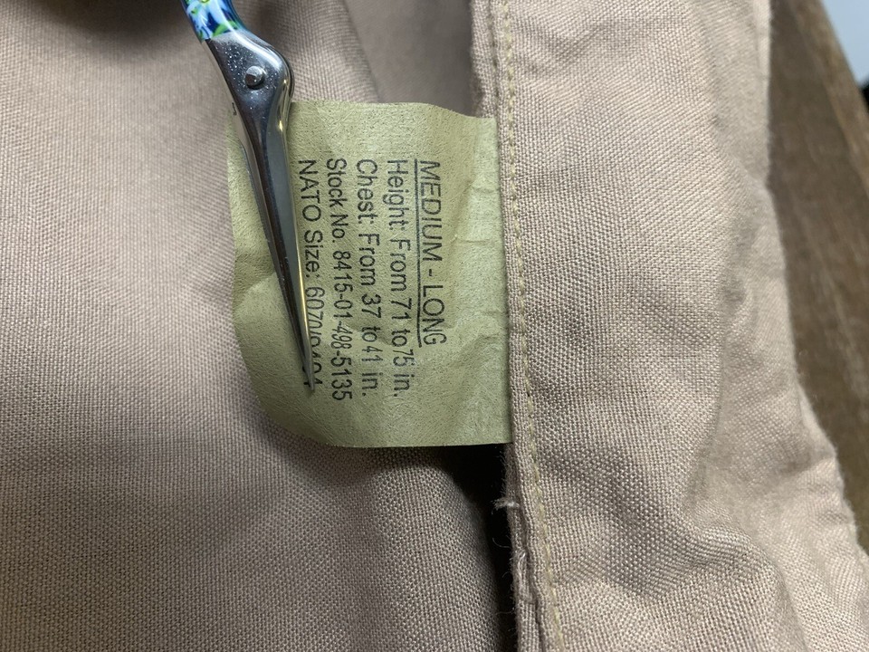 US Military Tan Aircrew Combat Coat Men Medium Long Zip Utility ABDU ...