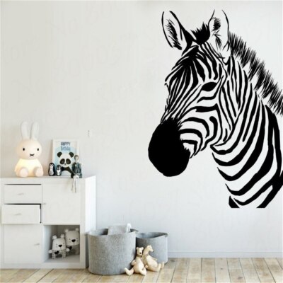 Fun Zebra Vinyl Wall Stickers Wall Decor For Kids Room Baby Room Home ...