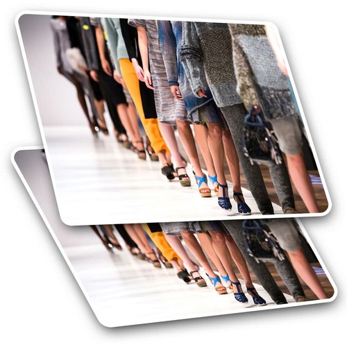 2 x Rectangle Stickers 7.5cm - Fashion Show Catwalk Runway Show #45008 ...