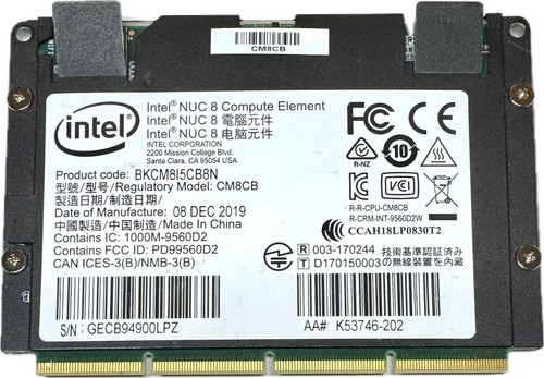 Intel NUC 8 Pro Compute Element BKCM8I5CB Model: CM8CB | eBay Australia