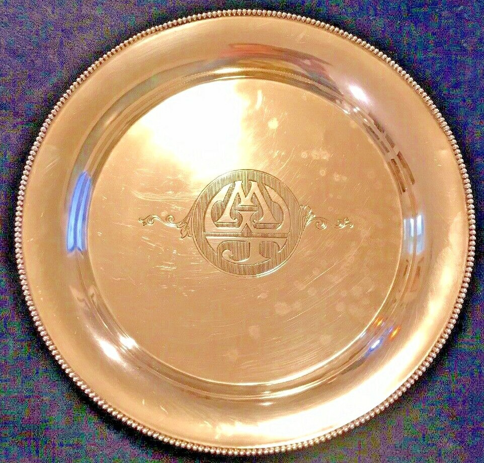 Sterling Silver Large Dish Monogrammed “MWJ” | eBay
