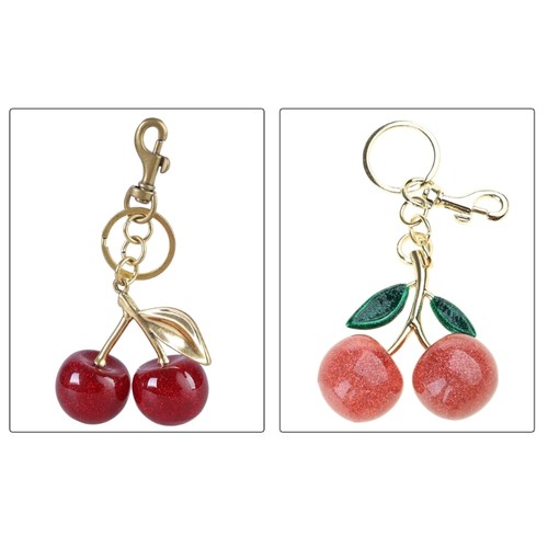 Stylish Cherry Bag Charm Key Holder Resin and Alloy Eye Catching Key ...
