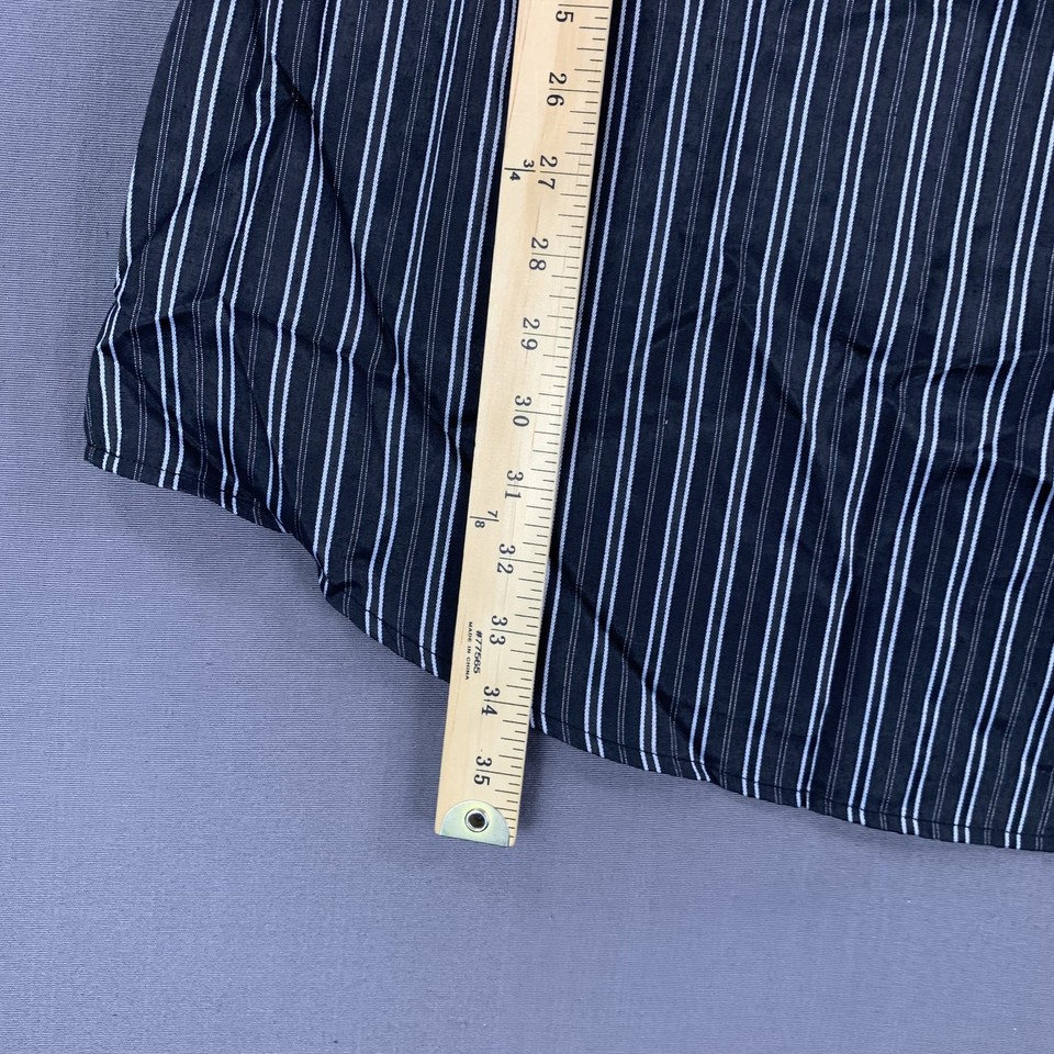 Prime Time Dress Shirt Mens 19.5 36/37 Black White Stripe Tie Cufflinks ...