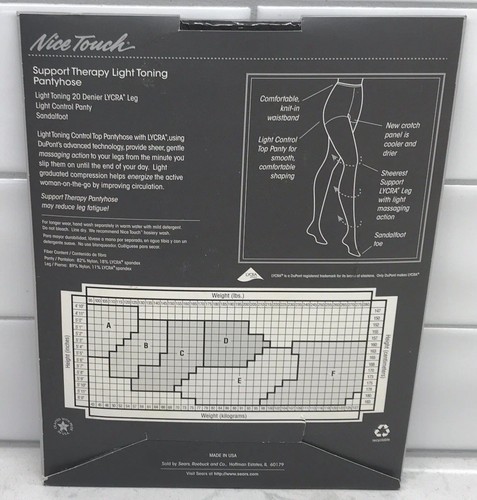 Nice Touch Support Therapy Light Toning Leg Control Top Pantyhose Off ...