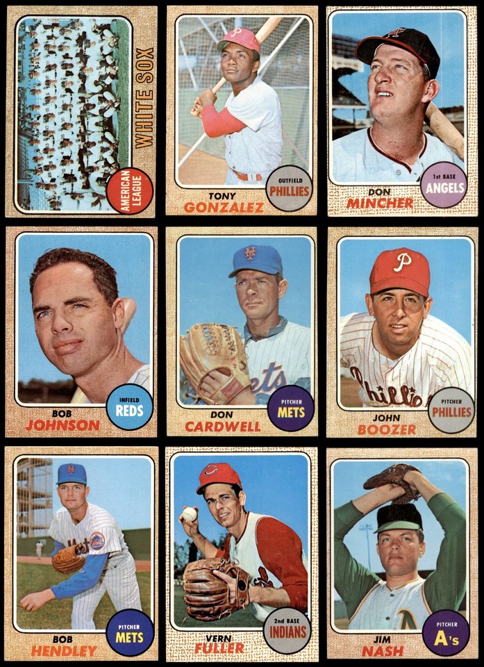 1968 Topps Baseball Near Complete Set / Lot 6.5 - EX/MT+ 7129539 | eBay