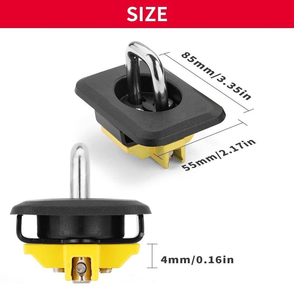 NEW 4PCS Retractable D Ring Truck Latch Bed Tie Down Anchors For F150 ...