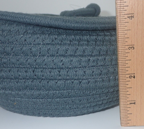 Dark Gray Rope Basket with Lid Woven Cotton Round Pot Shape | eBay