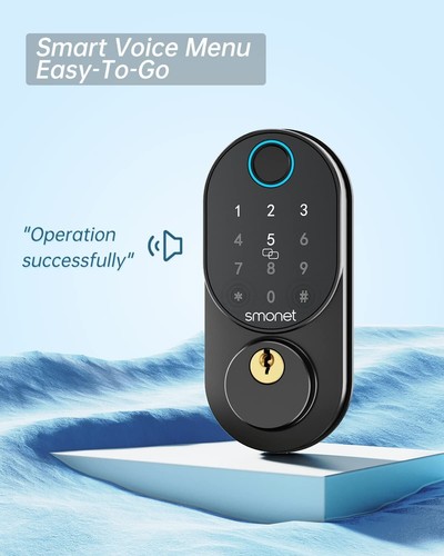 Fingerprint Door Lock SMONET Keyless Entry Smart Lock Electronic Keypad ...