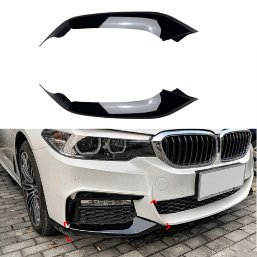 Glossy BLK M Sport Front Bumper Side Splitters For BMW G30 540i M550i ...