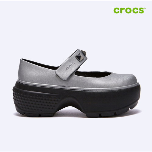 NEW CROCS STOMP METALLIC MARY JANE 210437-040 SILVER BLACK | eBay