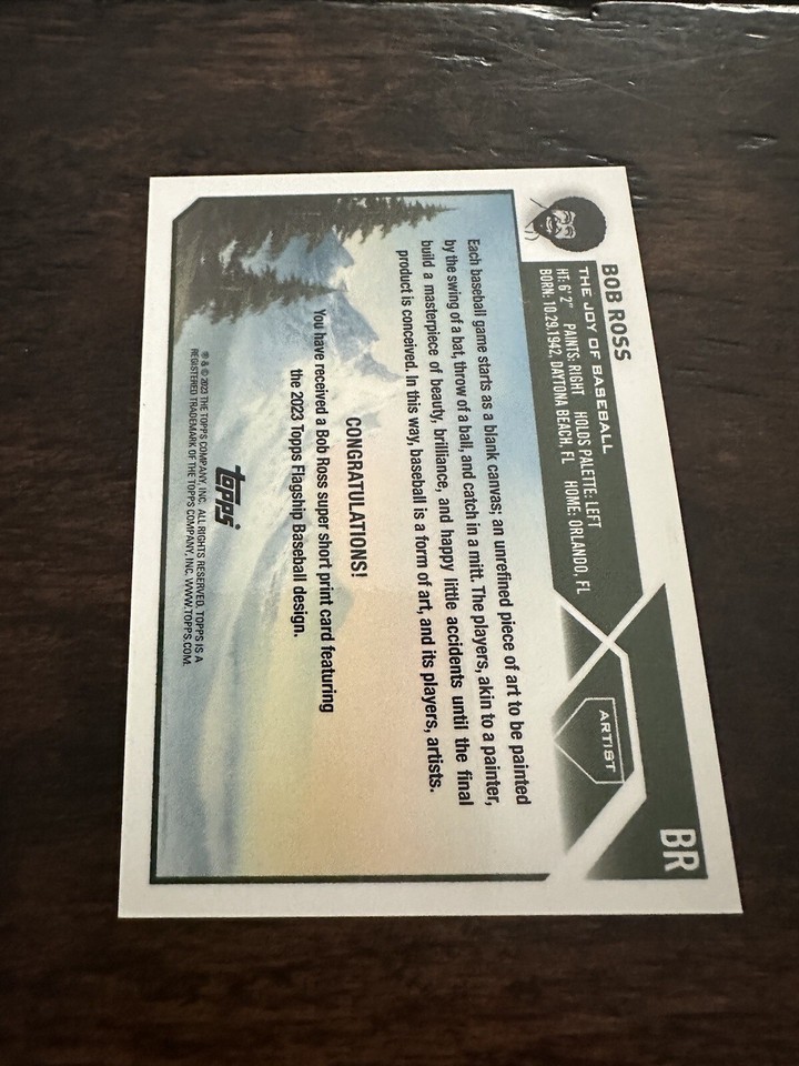 🎨 2023 Topps X Bob Ross MLB The Joy of Baseball Flagship Card ~ BOB ...