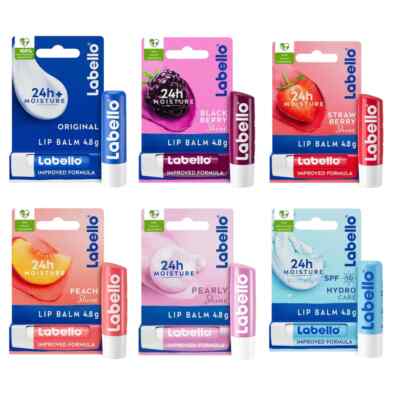 Labello Lip Balm Different Flavours Blackberry Classic Strawberry Peach ...