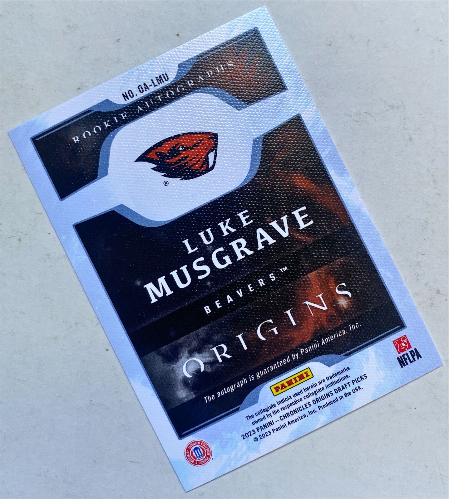2023 Panini Origins Luke Musgrave Platinum Rookie Auto 1/1 Packers SSP ...