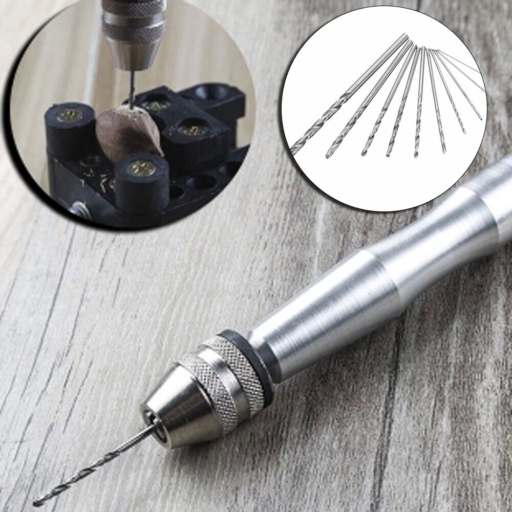New Mini Pin Vise Wood Spiral Hand Push Drill Chuck Micro Bits Jewelry ...
