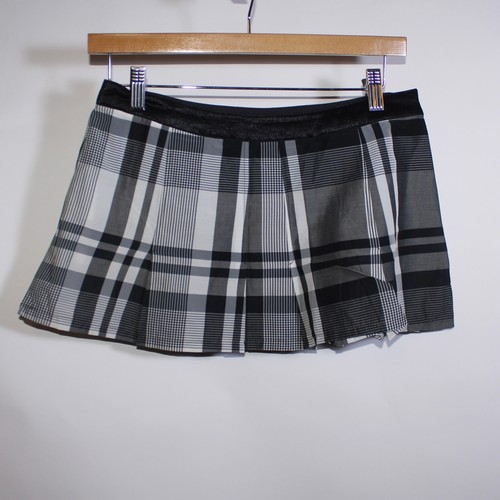 St Johns Bay Black And White Plaid Preppy Micro Skirt | eBay
