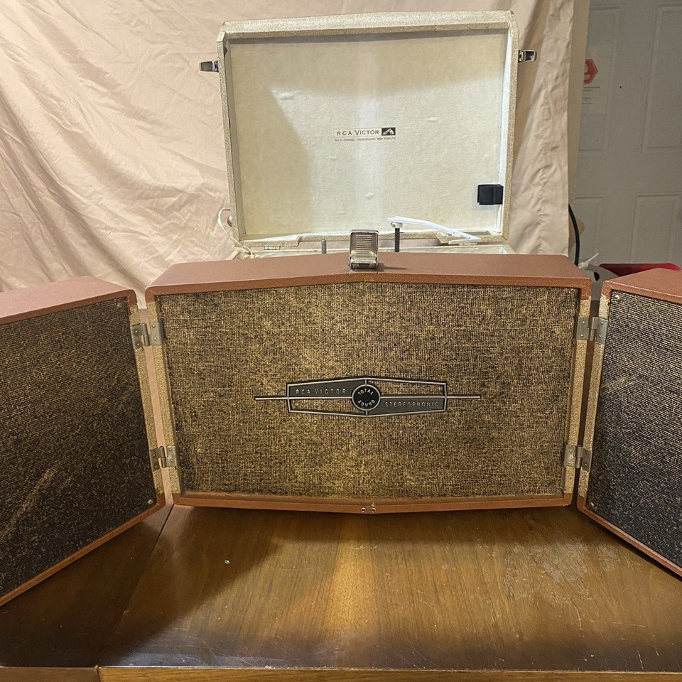 Working RCA Victor Portable Record Player Case W Speakers Model VP-36a ...