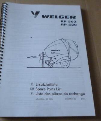 Welger Rundballenpresse RP502 + RP520 Ersatzteilliste | eBay