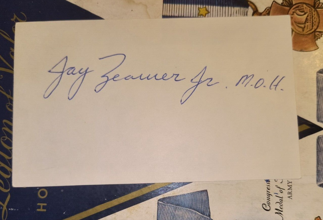 Lt. Col. JAY ZEAMER WWII Medal of Honor Recip. /Eagle Scout Signed Card ...