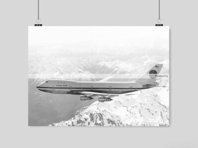 PAN AM AIRLINE CLASSIC BOEING 747 AEROPLANE POSTER SKY RETRO PRINT A3 ...
