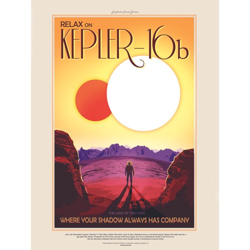 NASA POSTER SPACE EXPLORATION TRAVEL ADVERT KEPLER-16B ART PRINT HP3831 ...