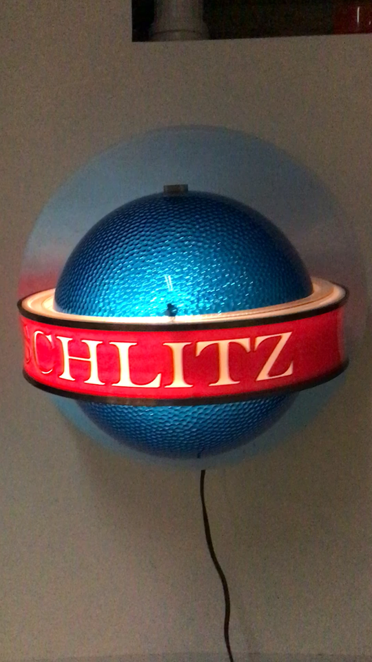 Vintage SCHLITZ Beer Rotating Saturn Globe Wall Lighted Sign *LOCAL ...