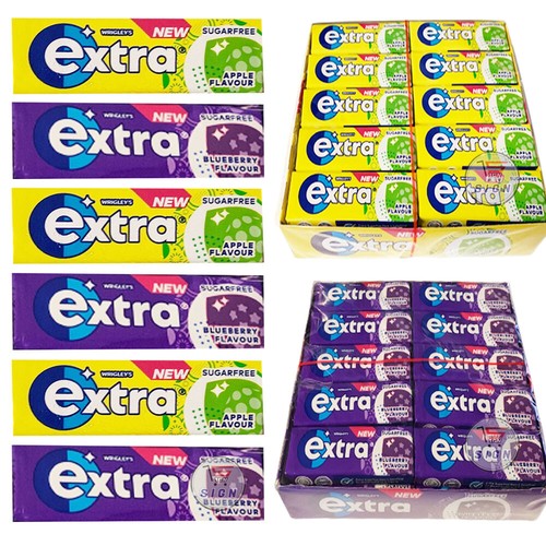 Extra Blueberry Extra Apple Flavour Sugar Free Chewing Gum - 10, 20 ...
