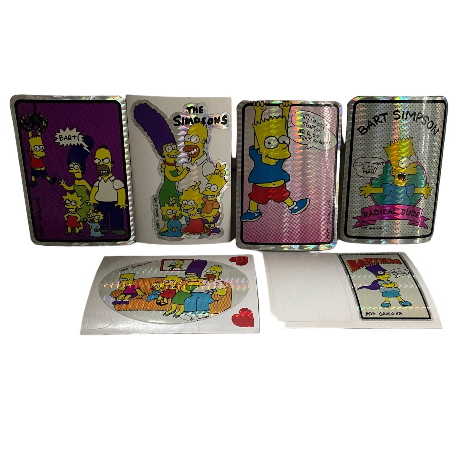 Vintage Lot of 6 The SIMPSONS Vending Machine Prism Stickers Bart Homer ...