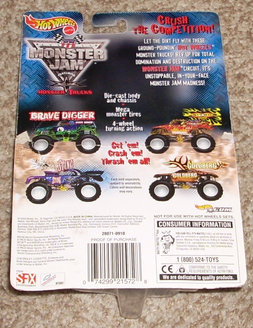 Hot Wheels Monster Jam 2000 Hot Wheels Monster Trucks 1:24 Assorted