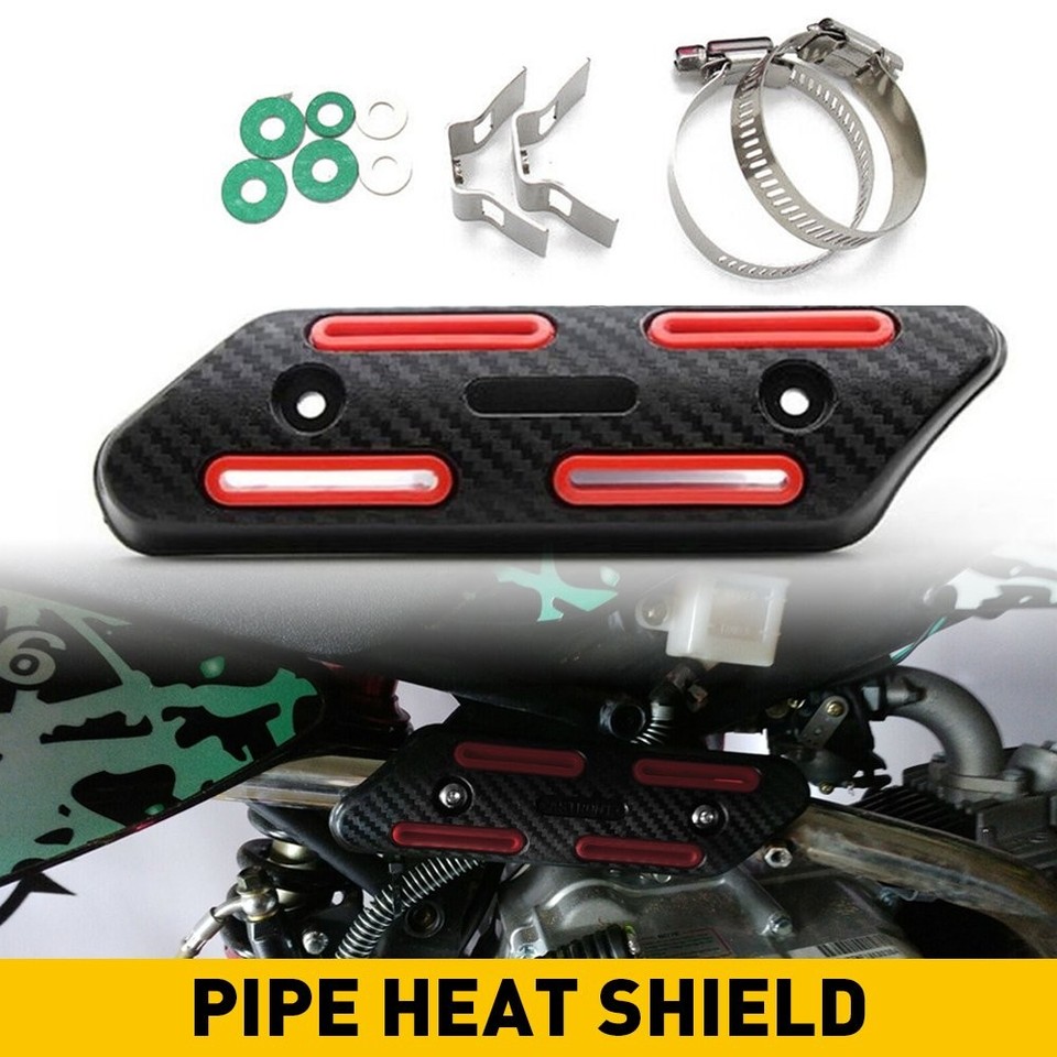 Red Heel Guard Exhaust Muffler Pipe Heat Shield Cover Motorcycle ...