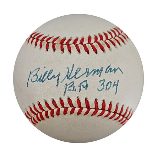 Billy Herman Chicago Cubs Autographed Signed Inscribed ONL Baseball ...