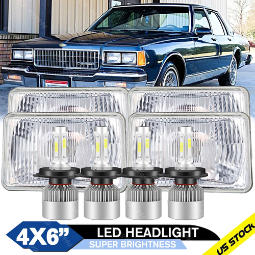4PCS 4x6" Inch LED Headlights Hi/Lo Sealed Beam For Chevrolet Caprice ...