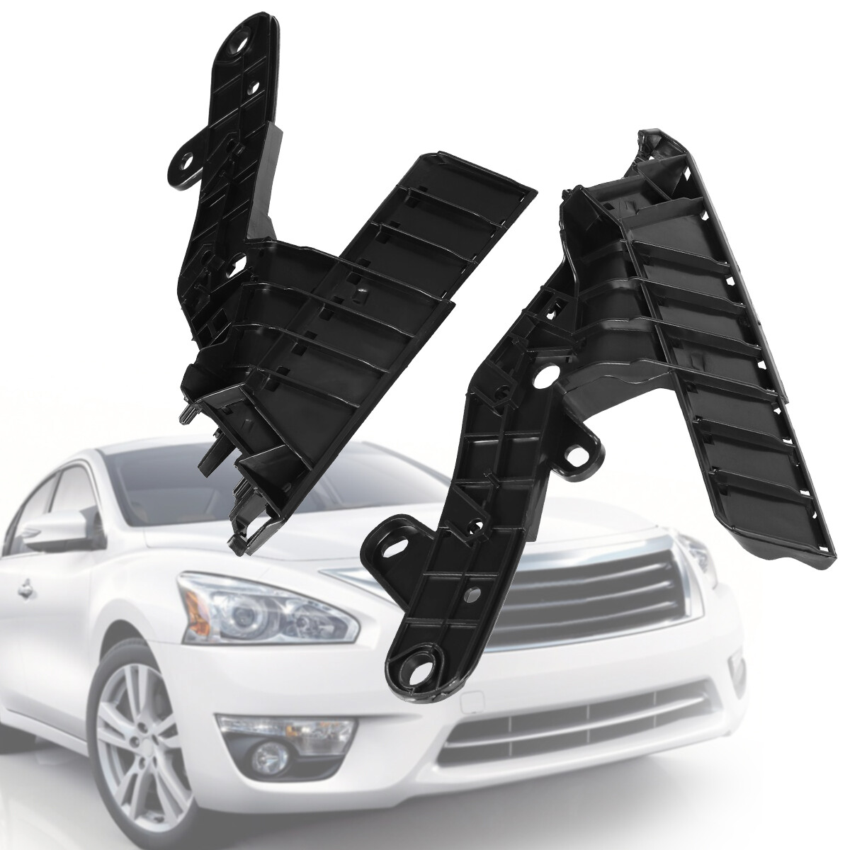 2x Black Bumper Brackets Front Left+Right Fit For Nissan Altima 2013 ...