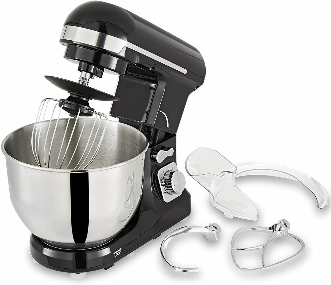 Kompakte Küchenmaschine Topmatic PKM-1400.2 Schwarz Teigmaschine 5L ...