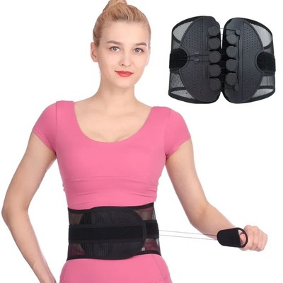 Double Pull Back Support Black Lumbar Support Corset Posture Corrector ...