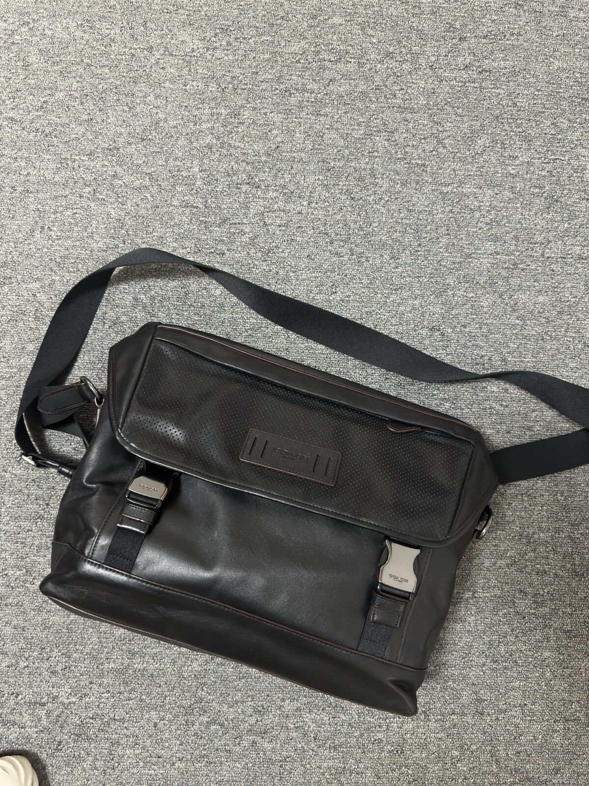 Coach Ranger Messenger Crossbody Bag Black Calf Leath… - Gem