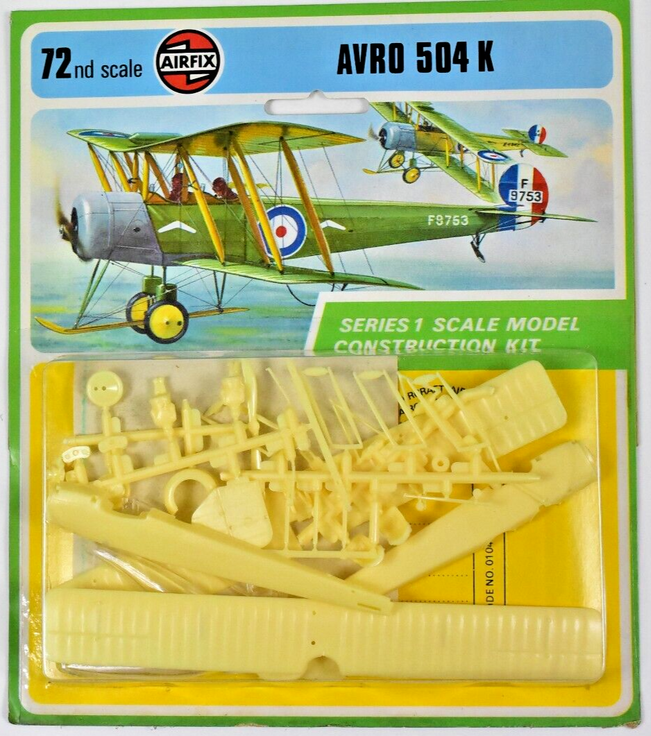 SEALED! VINTAGE 1973 BLISTER PACK AIRFIX MODEL KIT 1:72 AVRO 504K WWI ...