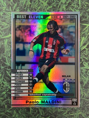 Panini WCCF 2001-02 Paolo Maldini Milan Refractor Football Soccer card ...