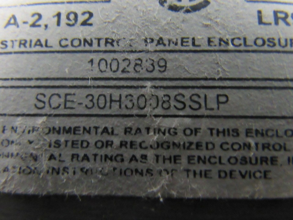 Saginaw SCE-30H3008SSLP 304 SS Stainless Steel Electrical Enclosure 30 ...