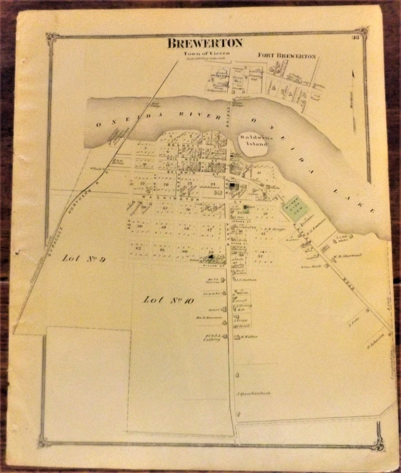 1874 Onondaga County NY "Brewerton #2" Antique Atlas Map | eBay