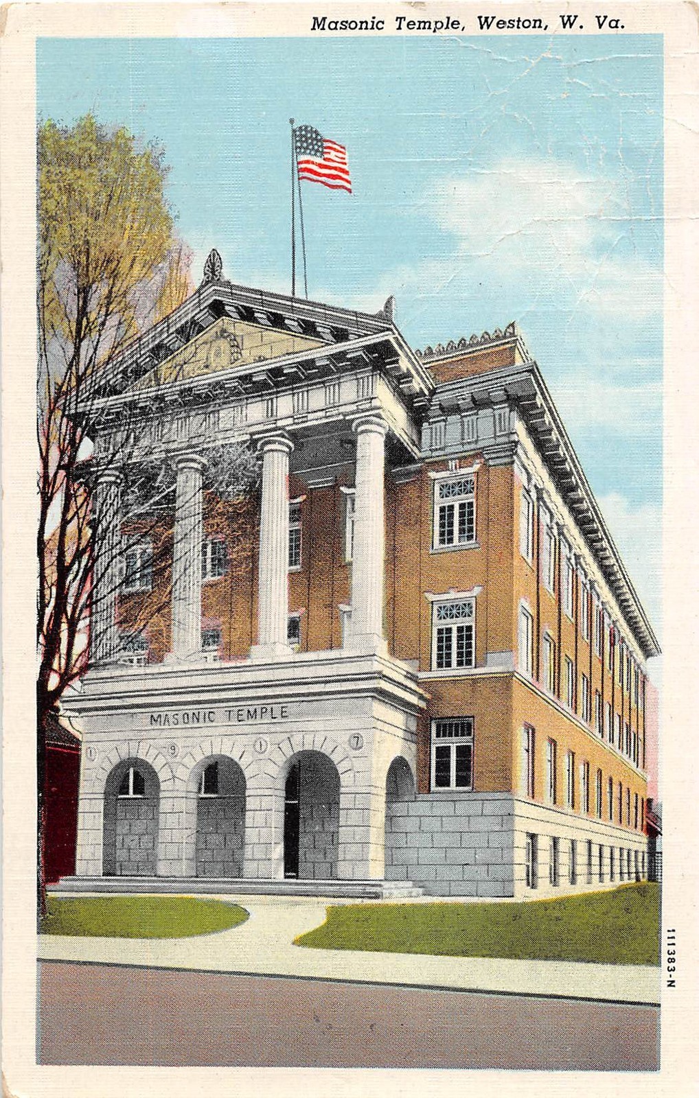 D46/ Weston West Virginia WV Postcard 1954 Masonic Temple Building | eBay