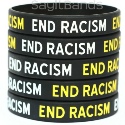 5 End Racism Wristbands - Fight Racism Silicone Bracelets Stand Up | eBay