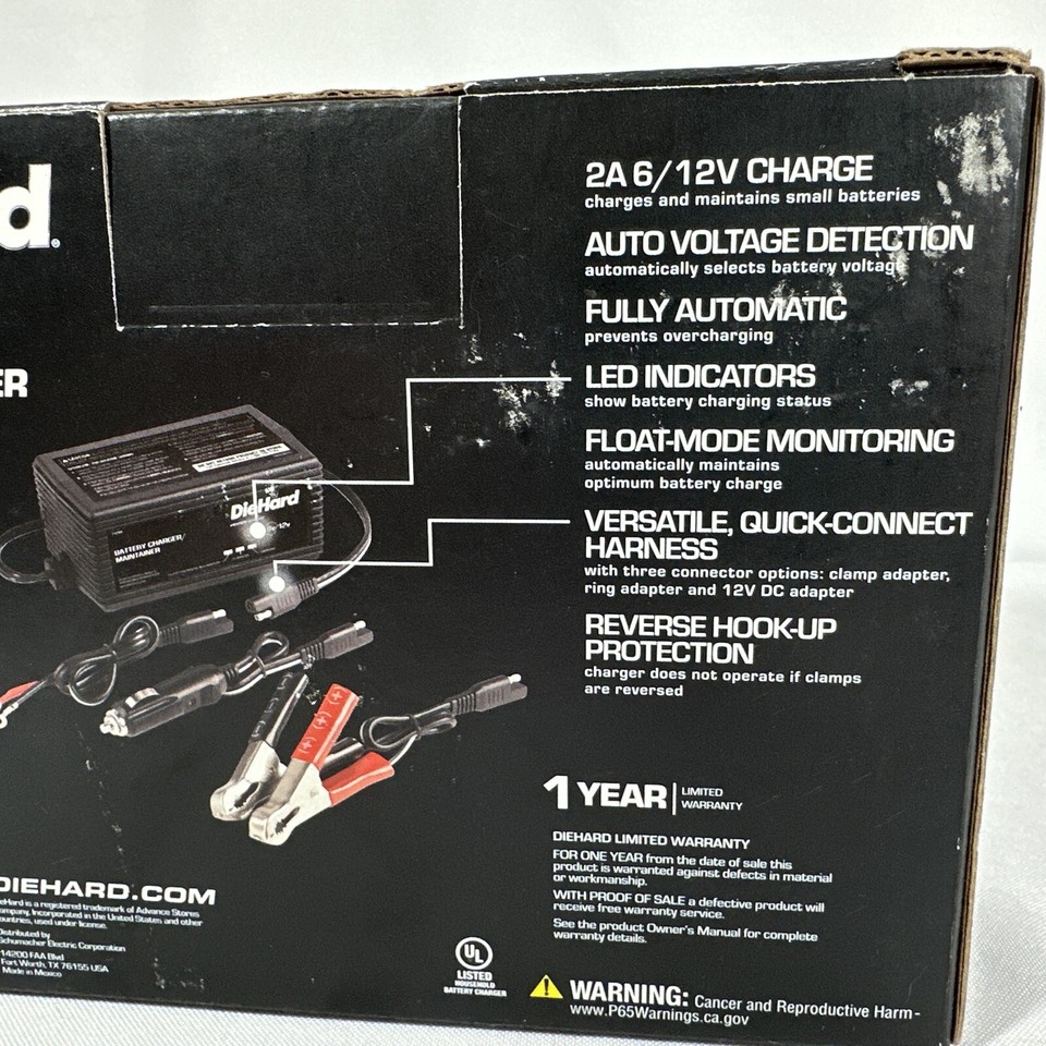 New Diehard 71219 6/12V Shelf Smart Battery Charger 2Amp Maintainer ...