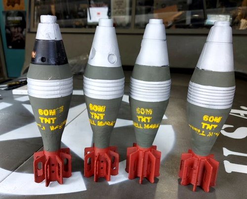 Full Size 3D Printed WW2 M49A2 60mm Mortar Round Model Replica Man Cave ...