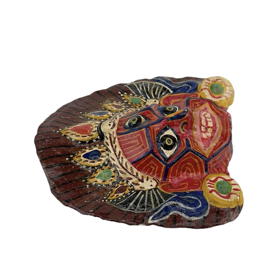Vintage Nepalese Nepal Paper Mache Mask - 6 1/2 Inches - Vintage ...