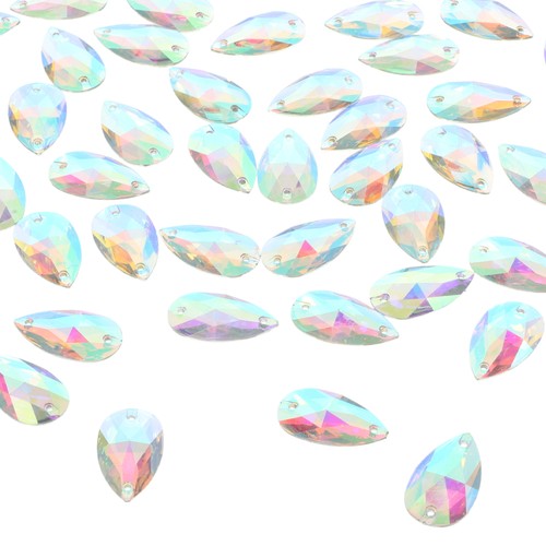 2 Pack Water Drop Resin Drill Brightness Flat Back Rhinestones ...