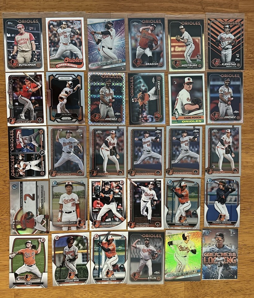 117 Card Baltimore Orioles Baseball Lot Samuel Basallo Jackson Holliday ...
