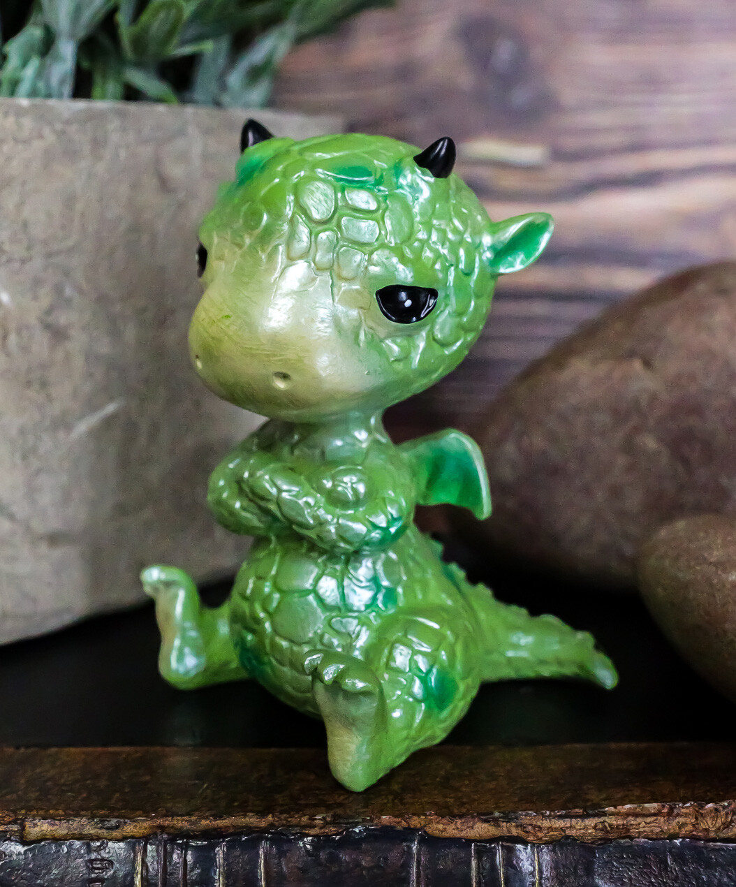 2.75 Inch Cold Cast Resin Green Sulky Dragon Full of Pout Figurine | eBay